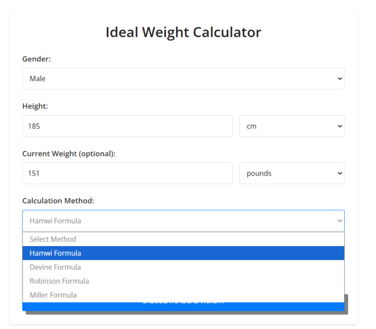 Ideal Weight Calculator– Get Healthy Body Weight Free Online