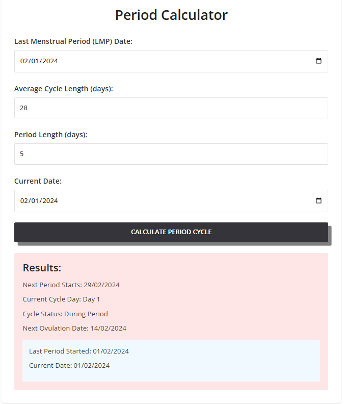 Period Calculator: Predict Your Next Period & Fertile Window